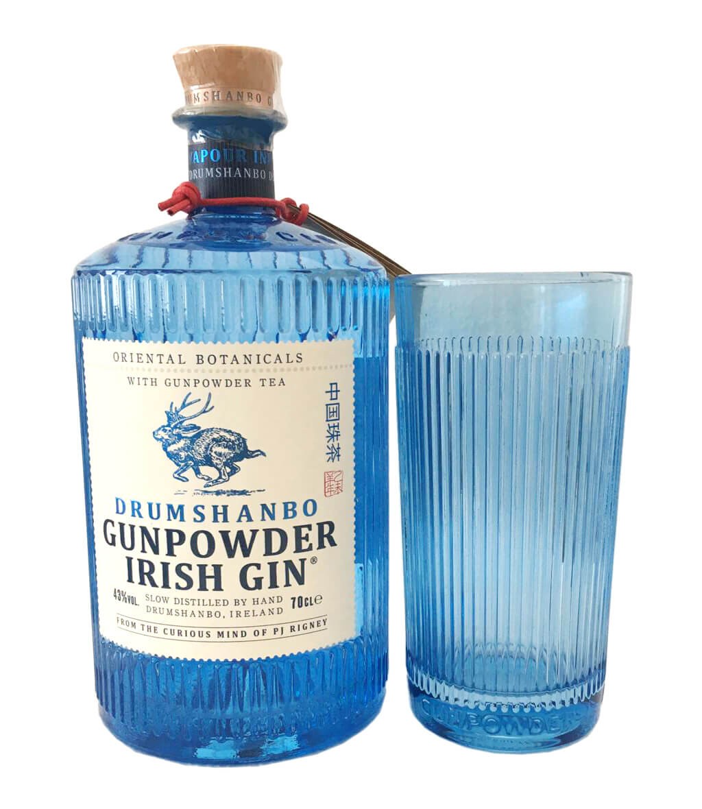 gin gunpowder cl.70 with glass