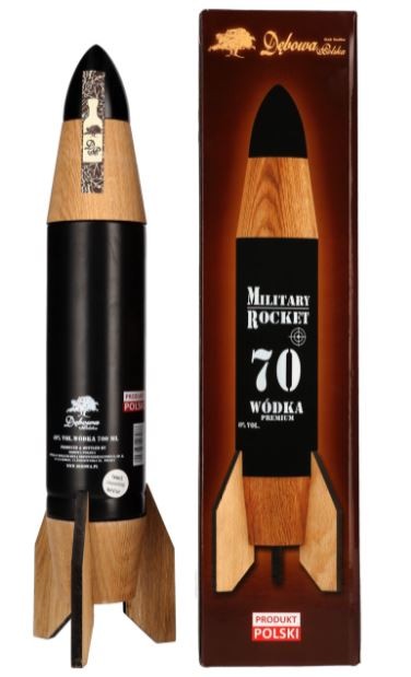 vodka debowa military rocket premium cl.70 with case