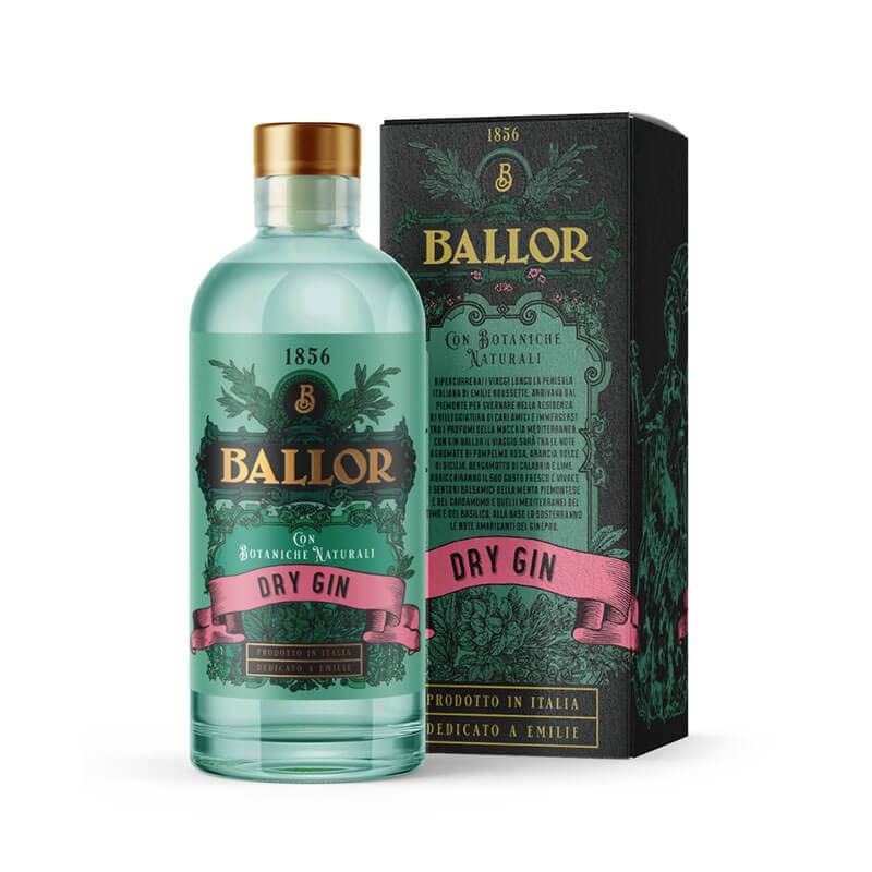 gin bonollo “ballor gin” cl.70 with case