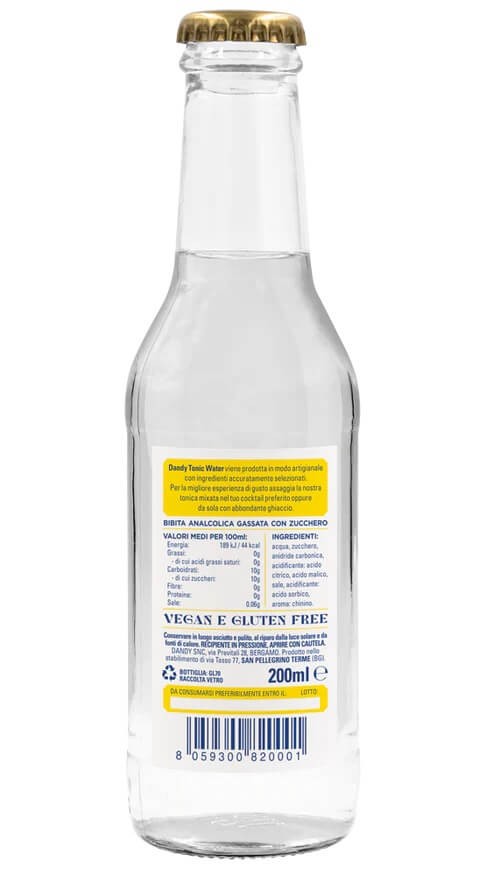 DANDY DRINK TONIC WATER CL.20 X 24 BT. VEGAN E GLUTEN FREE